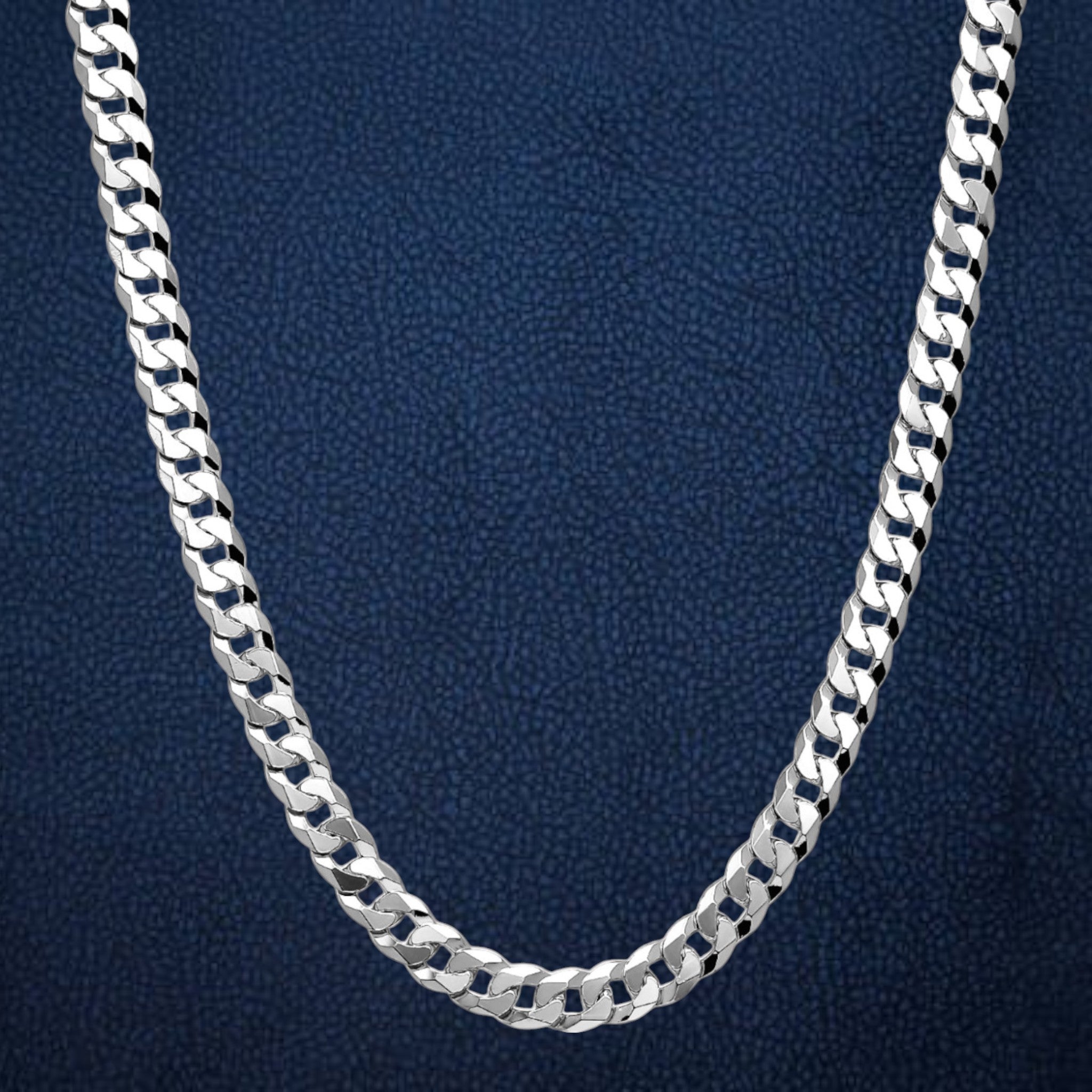 Mens Silver Curb Chain - 925 Sterling Silver Men's Curb Chain Necklaces ...