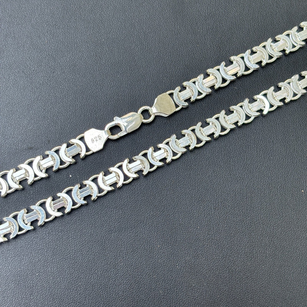 925 Sterling Silver 8mm Flat Byzantine Chain Necklace – ITALIA Chains