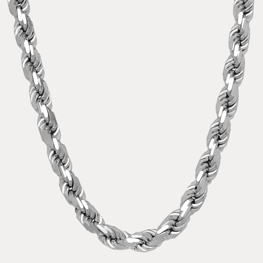 925 Mens Sterling Silver Rope Chain - Silver Rope Chain Necklace For ...