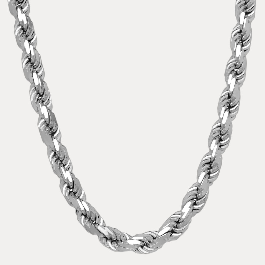 925 Mens Sterling Silver Rope Chain - Silver Rope Chain Necklace For ...