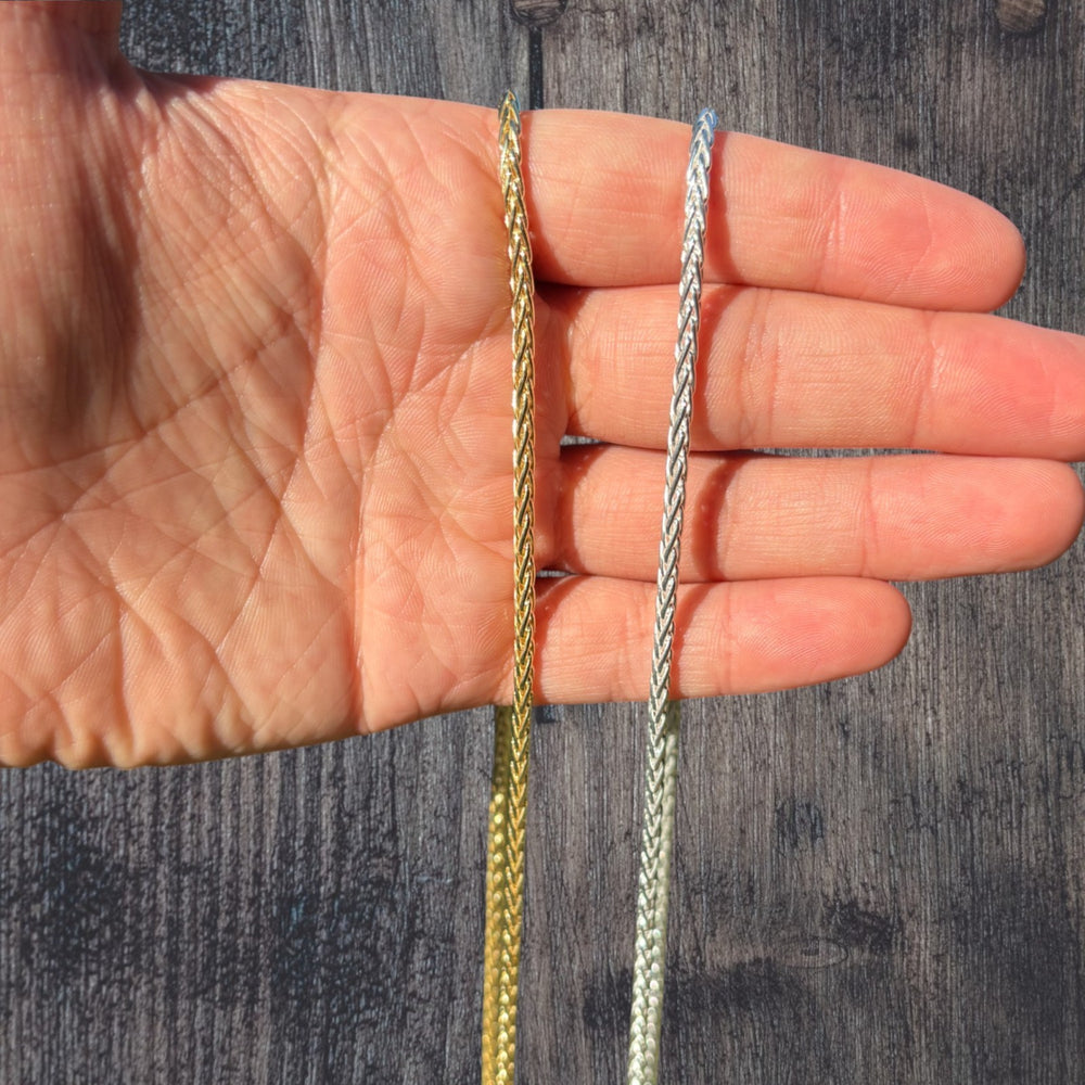 925 Sterling Silver 3mm Wheat Chain Necklace – ITALIA Chains