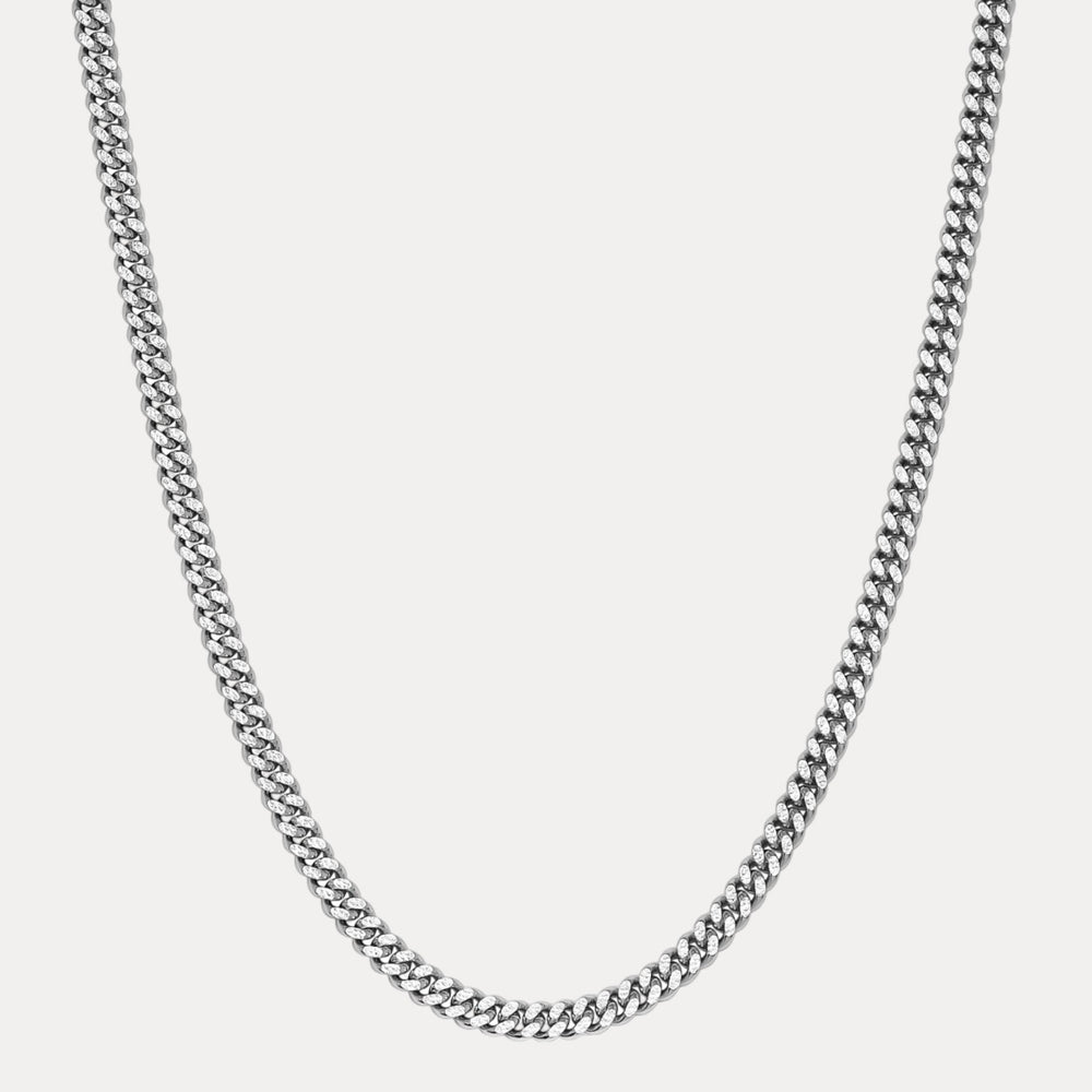 925 Sterling Silver 7mm Diamond Cut Miami Cuban Chain Necklace – ITALIA ...