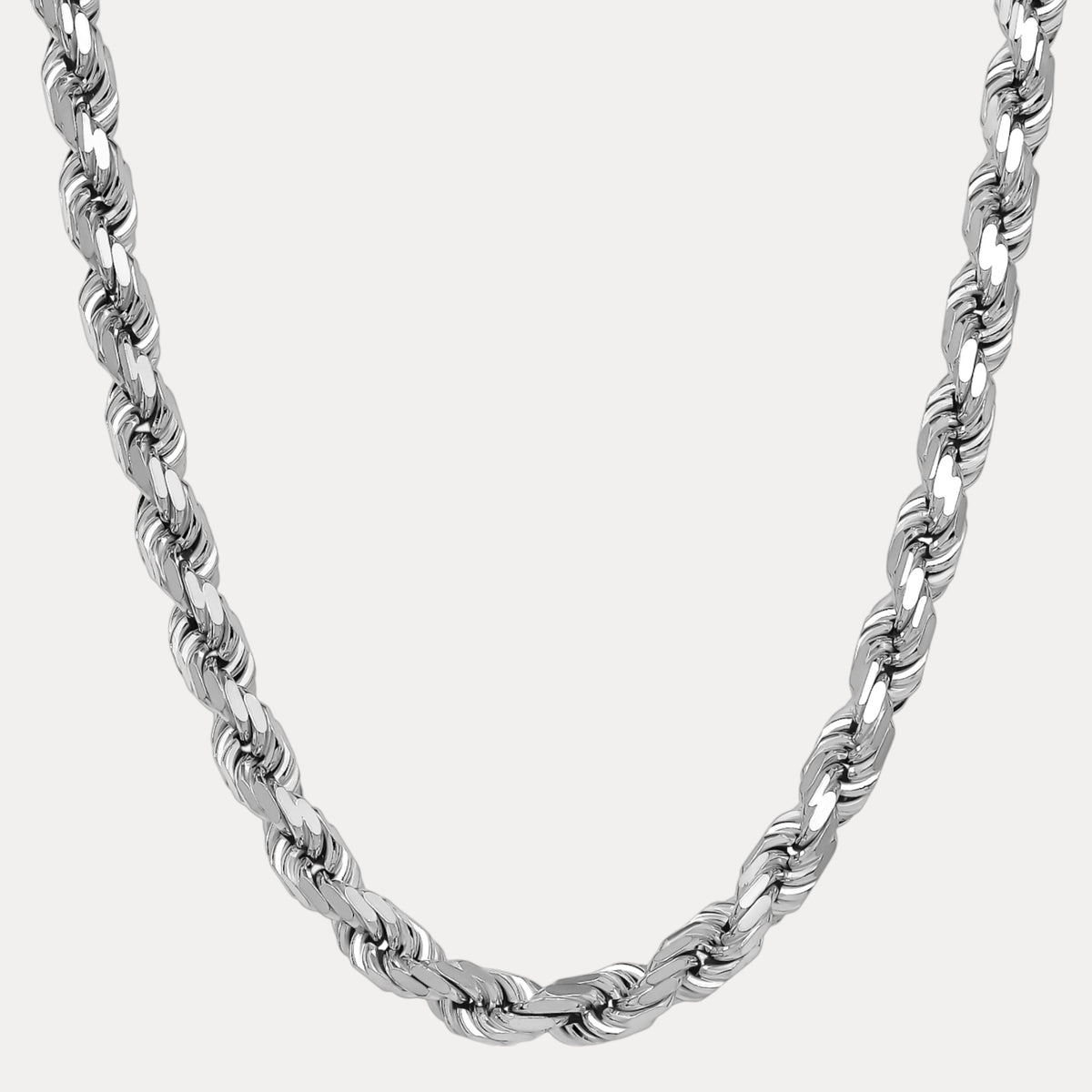 925 Sterling Silver 11mm Diamond Cut Rope Chain Necklace – ITALIA Chains