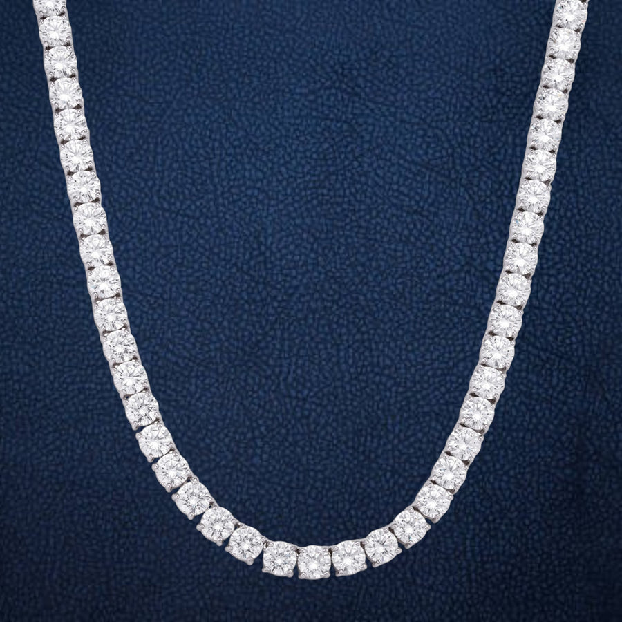 Iced Out CZ Or Moissanite Tennis Chain - Handmade In Italy 925 Silver ...