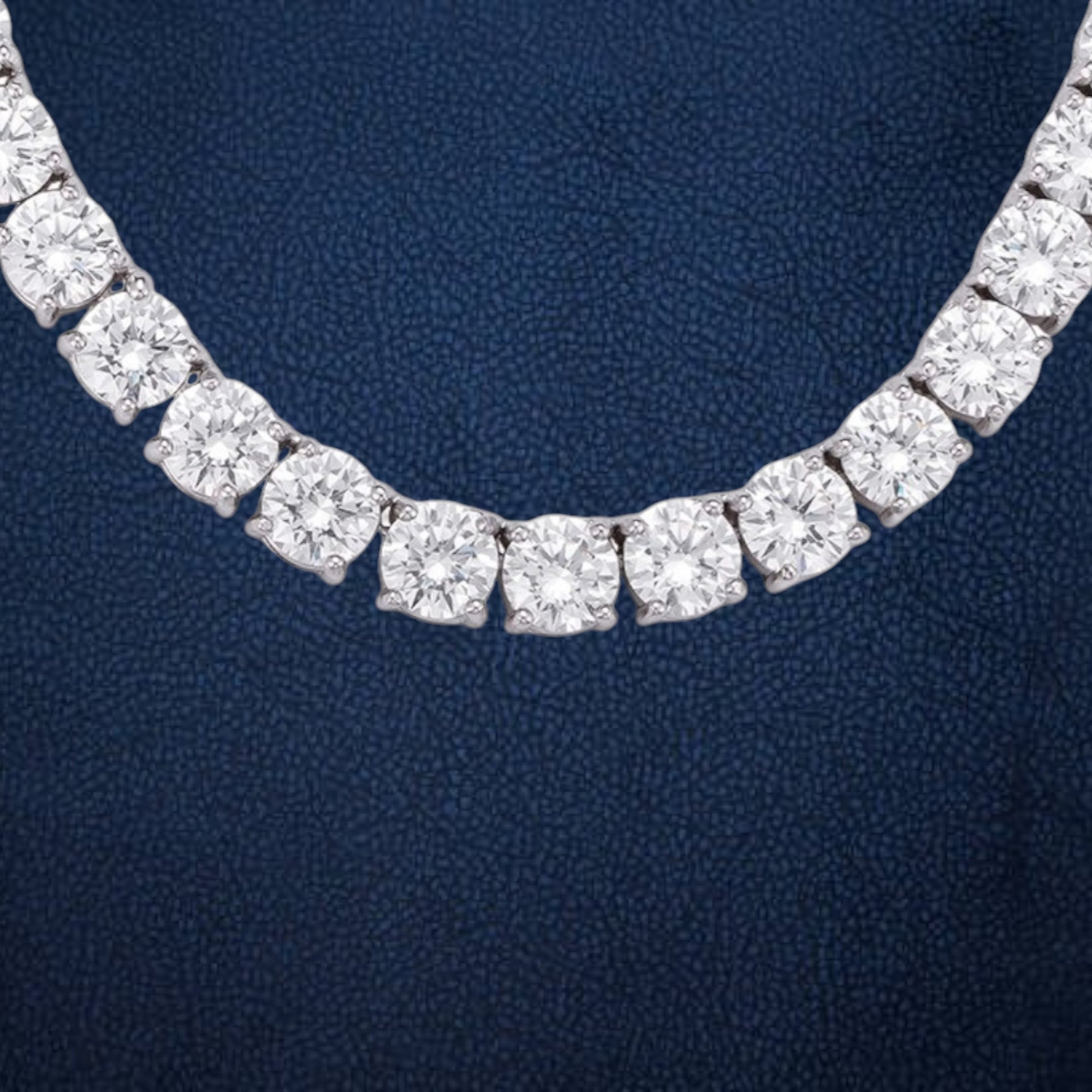 Iced Out CZ Or Moissanite Tennis Chain - Handmade In Italy 925 Silver ...