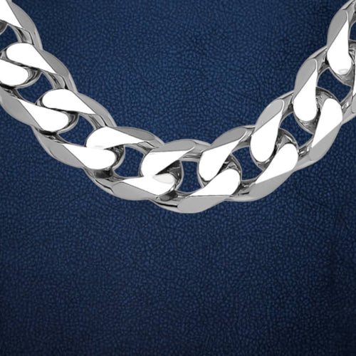 Mens Silver Curb Chain - 925 Sterling Silver Men's Curb Chain Necklaces ...