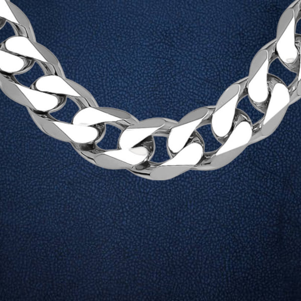 Mens Silver Curb Chain - 925 Sterling Silver Men's Curb Chain Necklaces ...