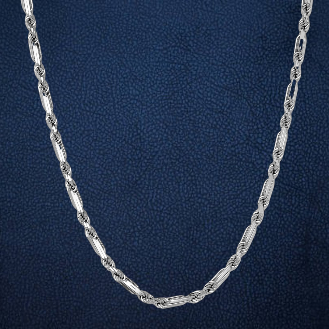 925 Sterling Silver Milano Chain: Figarope Chain Necklace For Men ...