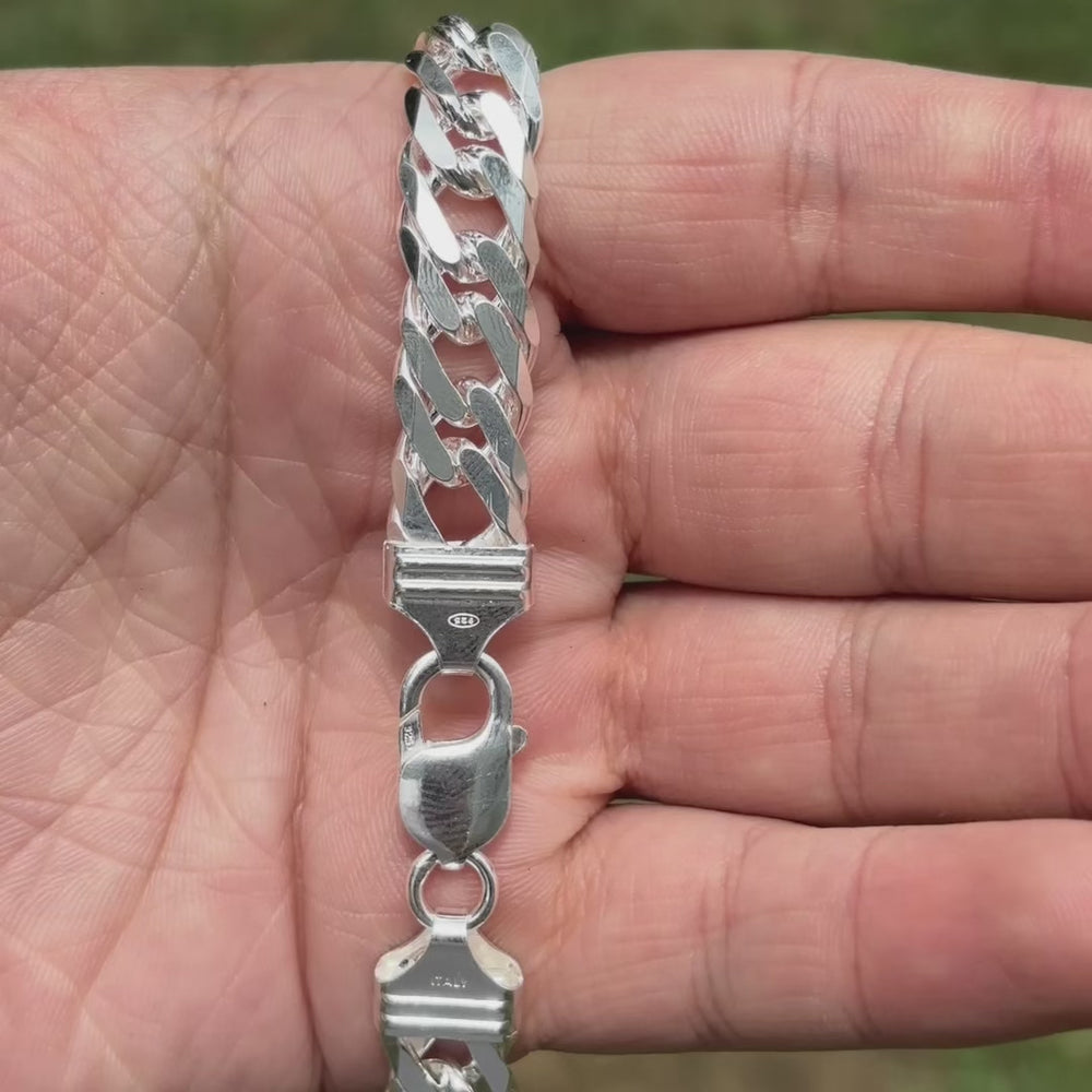 925 Sterling Silver 12mm Double Curb Chain Necklace – ITALIA Chains